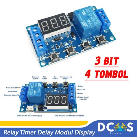 Jual Relay Timer Delay Modul Display Tombol Digital DC Time Module Switch Shopee Indonesia