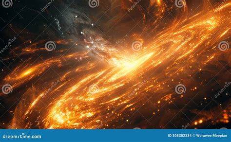 A Digital Representation Of A Black Hole With A Glowing Accretion Disk And Dynamic Particle Jets