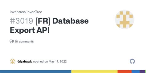 Fr Database Export Api · Issue 3019 · Inventreeinventree · Github