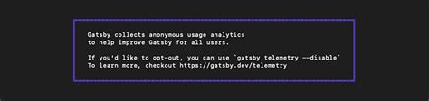 Disabling Gatsby Telemetry By John Kavanagh