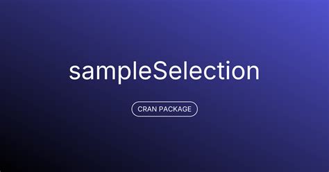 Sampleselection Sample Selection Models Crane