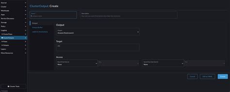 Logging `cluster Outputs` And `outputs` Create Forms Do Not Have Sticky Footer · Issue 7978