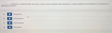 Solved Q Mapping Is A Diagrammatic Technique Used By Asset Chegg Com