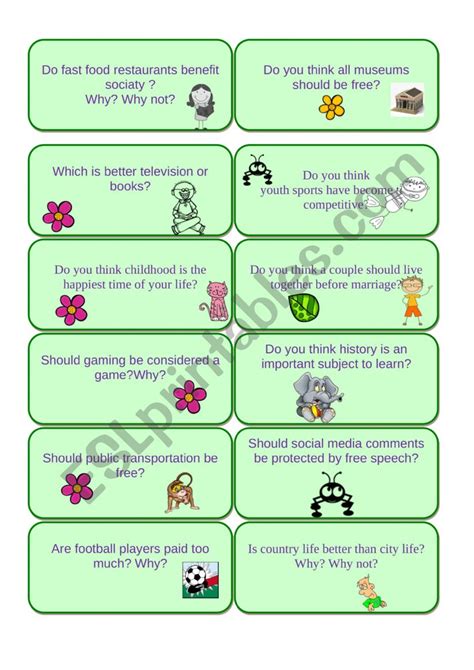 Speaking Cards Esl Worksheet By Rossman0