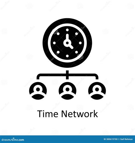 Time Network Vector Solid Icon Design Illustration Business And