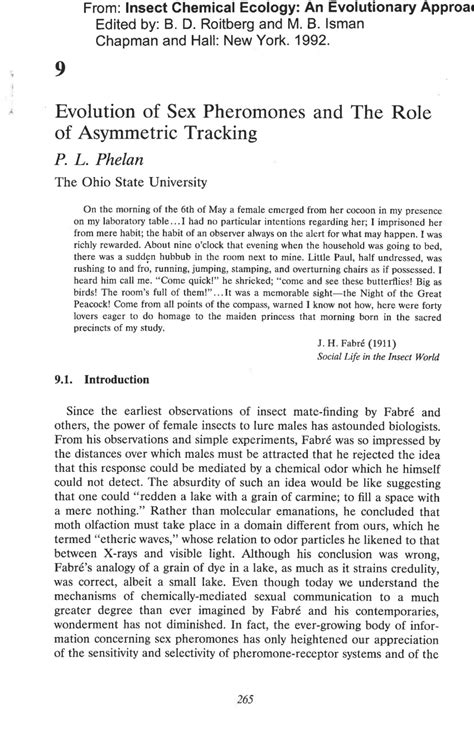 Pdf Evolution Of Sex Pheromones And The Role Of Asymmetric Tracking