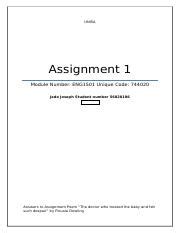 Assignment ENG Docx UNISA Assignment Module Number ENG Unique Code Jade
