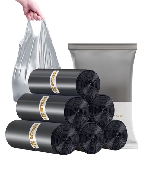 特瑞洁垃圾袋加厚家用大号手提式厨房背心特厚塑料袋实惠装拉极袋 虎窝淘