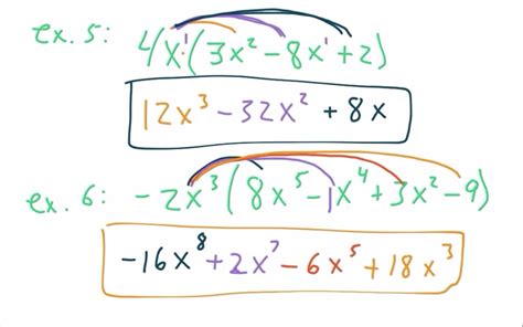 Math 8 10 8 Multiplying Monomials And Polynomials Youtube
