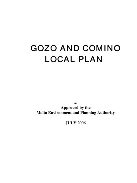 Gclp Policy Document Gozo Ploicy Mepa Pdf Environmental Impact Assessment Transport