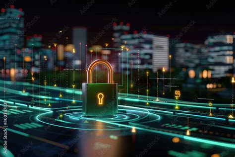 Cybersecurity Technology With An Infographic Style Illustration Of The