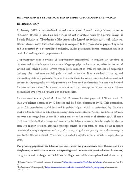 Bitcoin And Its Regulatory Framework Pdf Bitcoin Cryptocurrency