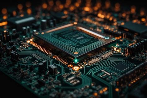 Premium Photo Close Up Of Microcircuit Electronic Board Technology Concept Background