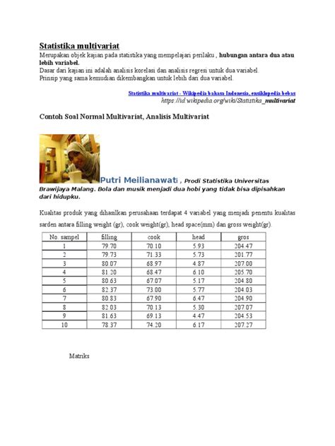 Contoh Data Multivariat 49 Koleksi Gambar