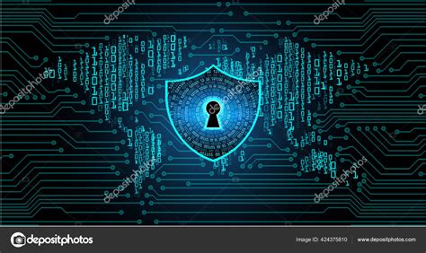 Circuit Board Binary Code Black Background Stock Vector By ©titima157