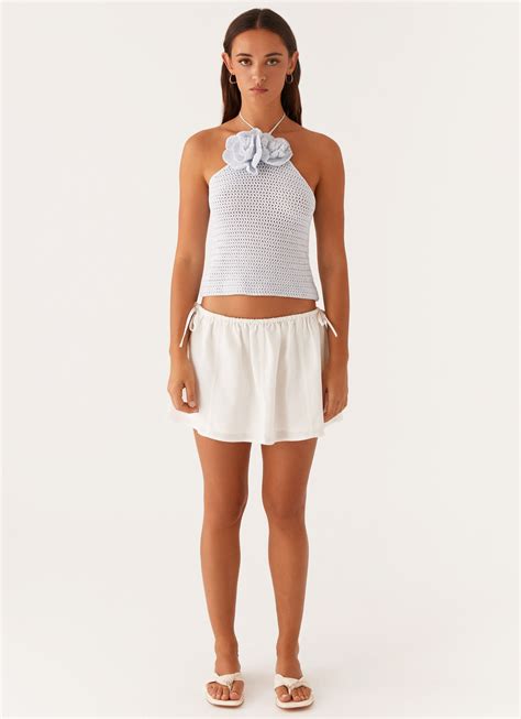 Miabella Low Rise Mini Skirt White Peppermayo Uk