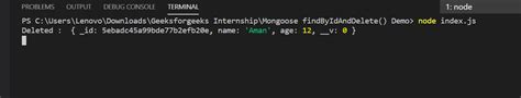 Findbyidanddelete Method In Mongoose Geeksforgeeks