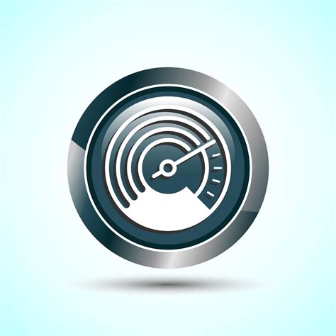 Speedometer Icon Design Illustration Speed Indicator Sign Symbol Gray Color Round Button