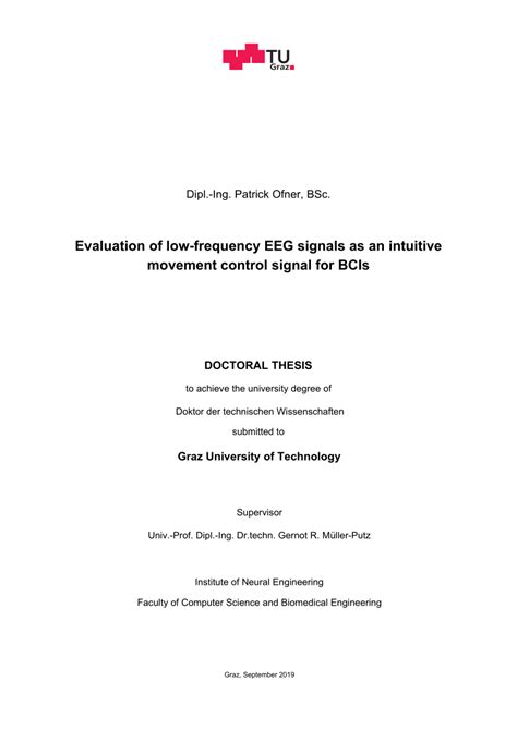 Pdf Evaluation Of Low Frequency Eeg Signals As An Intuitive Movement Control Signal For Bcis