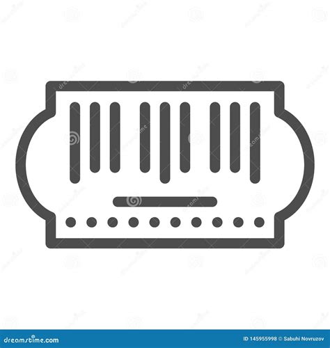 Bar Code Line Icon Sticker Vector Illustration Isolated On White Stock