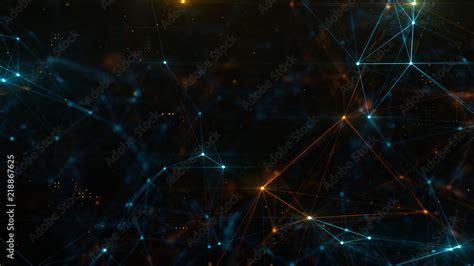 abstract plexus structure of many glowing lines and particles connection concept creative