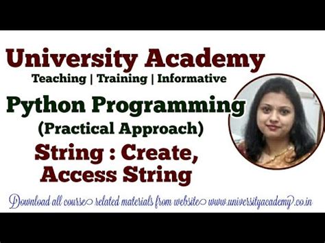 Py23 Python String Creating A String Accessing Characters In Python