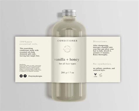 Aesthetic Jar Bottle Body Product Diy Labels Simple Packaging Label