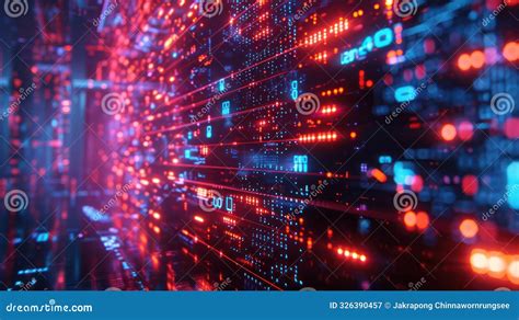 Binary Code Running Down A Circuit Board Stock Illustration