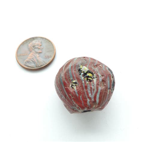Millefiori Antique Trade Bead Tabular Bead With Partial Face Murrine