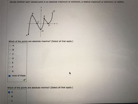 solved decide whether each labeled point is an absolute