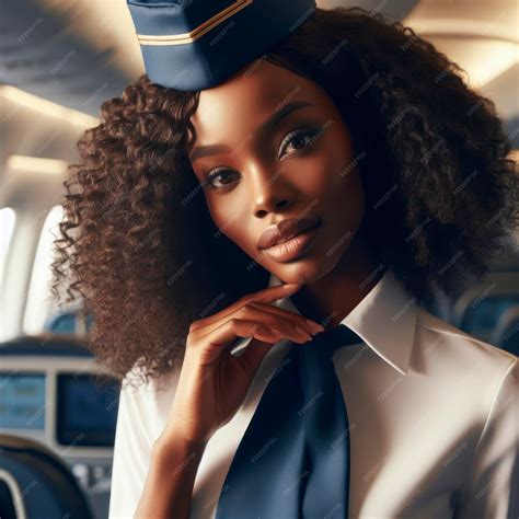 Premium Ai Image Female Flight Attendant Or Stewardess Wearing
