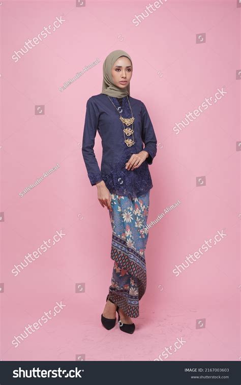 Beautiful Female Model Wearing Modern Kebaya Stock Photo Shutterstock