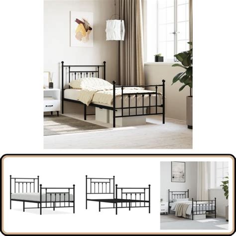 Vidaxl Metalen Bedframe Zwart 90x200 Cm Metalen Bed Frame Bed Frame