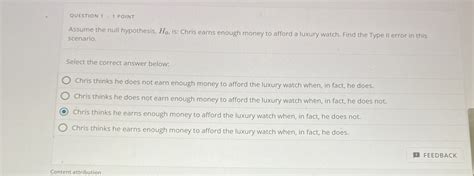 Solved Question 1 1 ﻿pointassume The Null Hypothesis H0