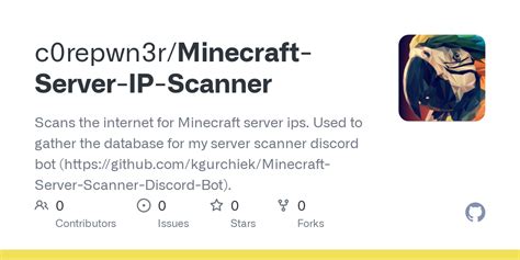 Github C Repwn R Minecraft Server Ip Scanner Scans The Internet For Minecraft Server Ips