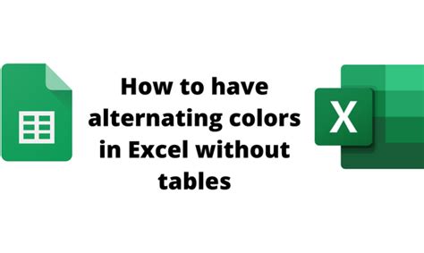 How To Have Alternating Colors In Excel Without Tables Basic Excel Tutorial