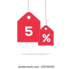 Red Hanging Price Tag Labels Stock Vector Royalty Free Shutterstock