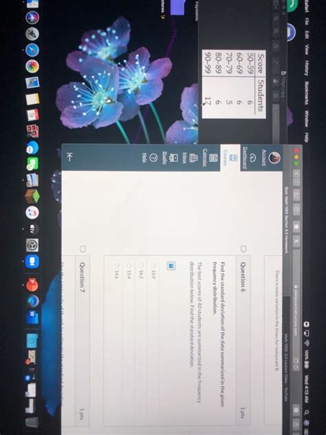 Solved Find The Standard Deviation Of The Data Summarized In