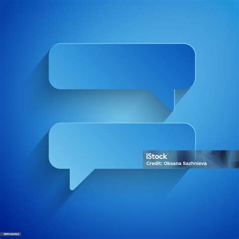 종이 잘라 음성 거품 채팅 아이콘 파란색 배경에 격리 메시지 아이콘입니다 통신 또는 댓글 채팅 기호입니다 종이 아트 스타일입니다 벡터 일러스트레이션 0명에 대한 스톡 벡터