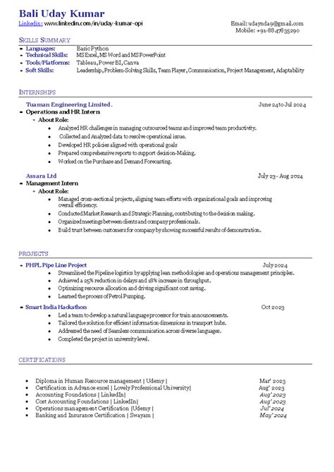 Uday Kumar Specialization 12208476 Bali Uday Kumar Linkedin Linkedininuday Kumar Opi Email