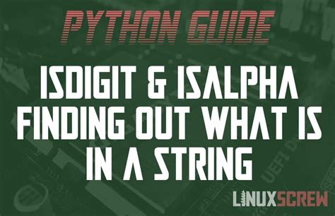 Isdigit Isalpha And Other Checks In Python With Examples