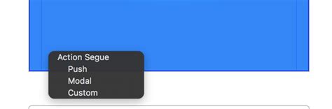 ios push action segue from button to uiviewcontroller stack overflow