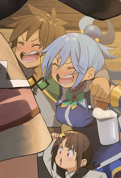 Aqua Satou Kazuma Yunyun And Komekko Kono Subarashii Sekai Ni