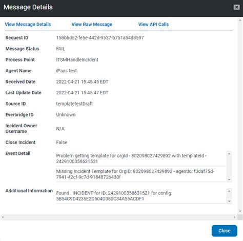 Ebs Ipaas Error Problem Getting Template For Orgid And Message