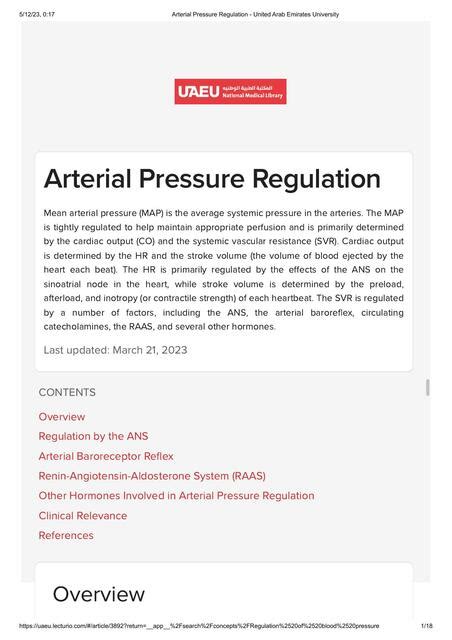 Arterial Pressure Regulation United Arab Emirates Yaquely Macedo Udocz