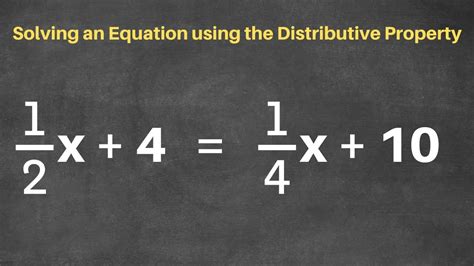 Solving A Linear Equation Using The Distributive Property Youtube