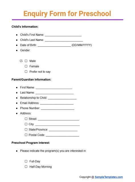 Free 34 Enquiry Form Samples And Templates