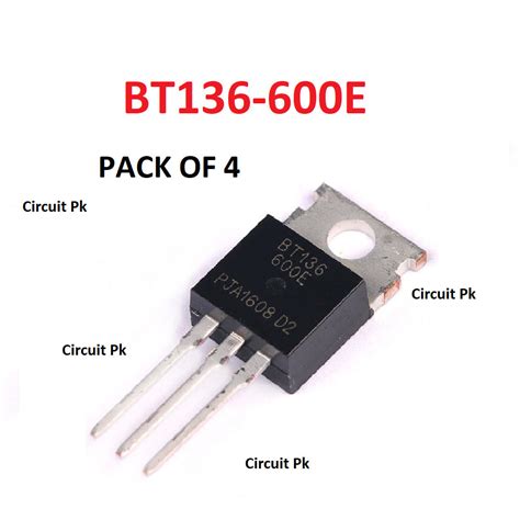 Pack Of 4 Bt136 Bt136 600e 4q Triac Switching Motor Control 600v 25a