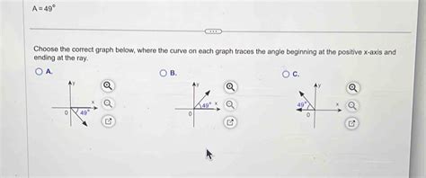 Solved A49° Choose The Correct Graph Below Where The Curve On Each
