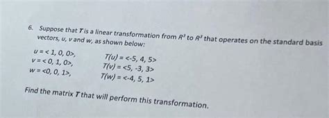 [solved] Linear 6 Suppose That T Is A Linear Transfo